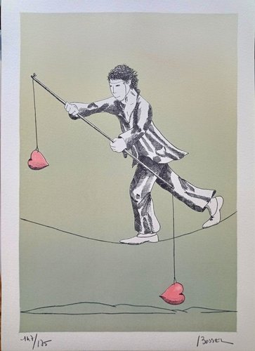 Jacques Bosser, The Heart Dancer 4 (Funambule), Original Lithograph ...
