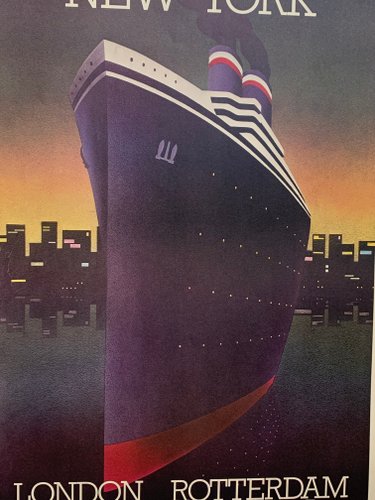 Transatlantic Voyage Theme Poster for New York by Keith Tirrell, 1970s ...