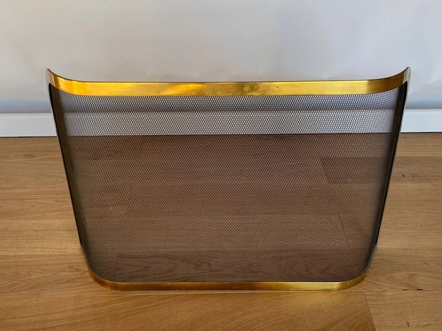 Vintage French Gold Metal Openwork Firewall, 1970s for sale at Pamono