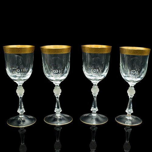 Art Deco Gilt Wine Glasses France 1920s Set Of 4 For Sale At Pamono