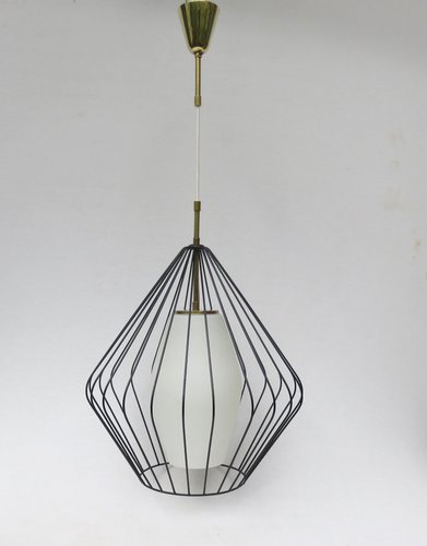 Mid-Century String Ceiling Lamp in Glass and Brass, 1950s for sale at ...