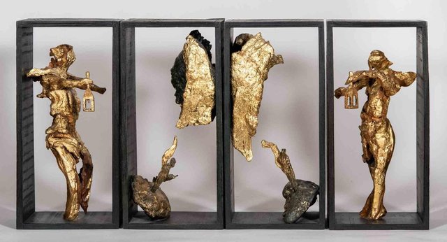 Lorenzo Serval, Diogenes, 1998, Gold-Leaf & Bronze Sculpture for sale ...