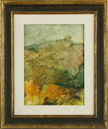 Marco Barberio, Landscape in Abruzzo, 1979, Oil on Canvas, Framed for ...