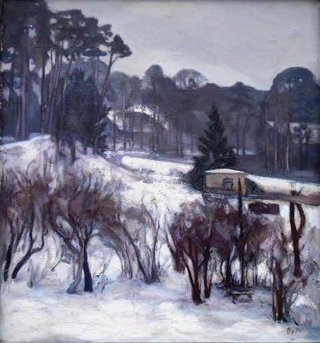 Biruta Delle, In Winter, Oil on Canvas, Late 20th or Early 21st Century ...