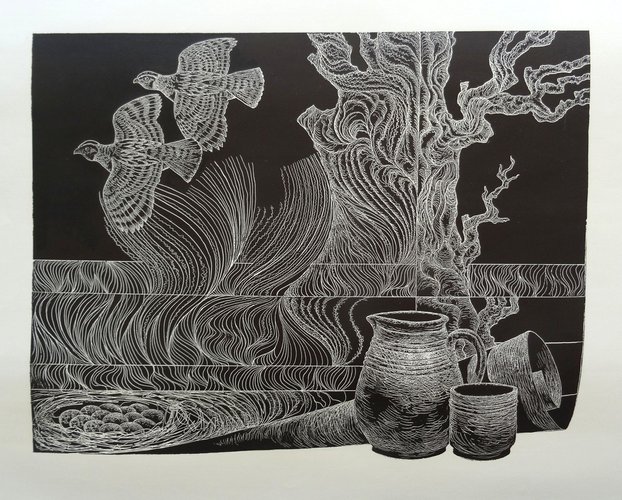 Dainis Rozkalns, Rye Spring, 1980, Linocut for sale at Pamono