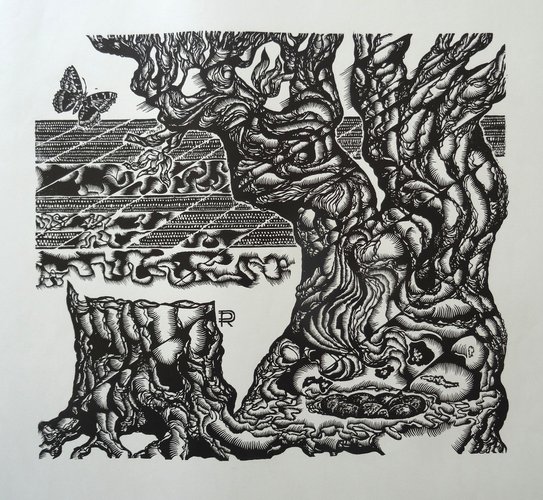 Dainis Rozkalns, Tree of Life, 1982, Linocut for sale at Pamono