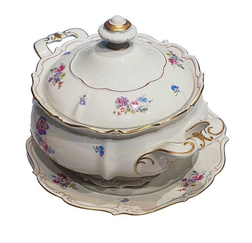 German Porcelain Tureen and Charger by VEB R,Reichenbach, Set of 3 for ...