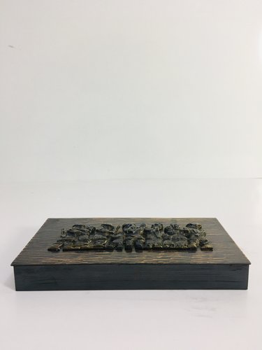 Vintage Bronze Gift Box with Figural Decoration, 1970s for sale at Pamono