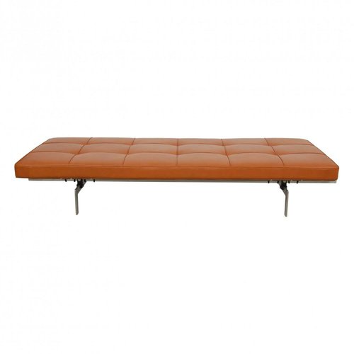 Sofá cama PK-80 de nogal y cuero anilino de Poul Kjærholm para Fritz ...