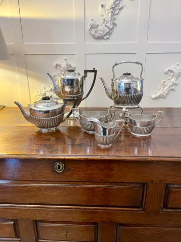 Edwardian Silver-Plated Tea Service, 1900s, Set of 6 for sale at Pamono