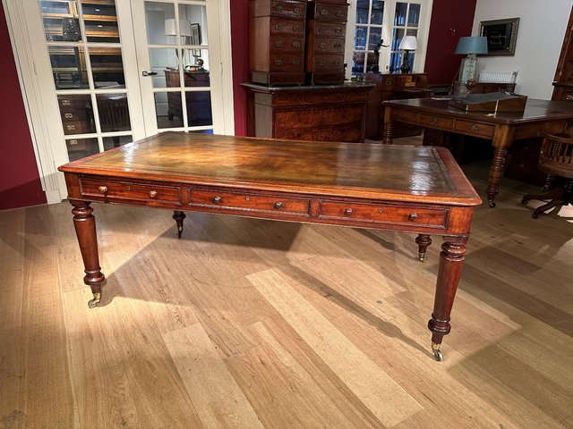 Brown Mahogany Library Table for sale at Pamono