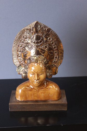 Ceramic Bust of a Balinese Dancer, 1930 for sale at Pamono