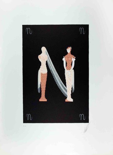 Erté, Letter N, 1970s, Lithograph for sale at Pamono