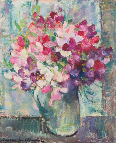 Anna Snellman, Still Life with Flowers in a Jug, 20th Century, Oil on ...