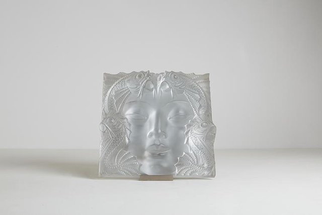 Mask Sculpture by René Lalique, 1980s for sale at Pamono