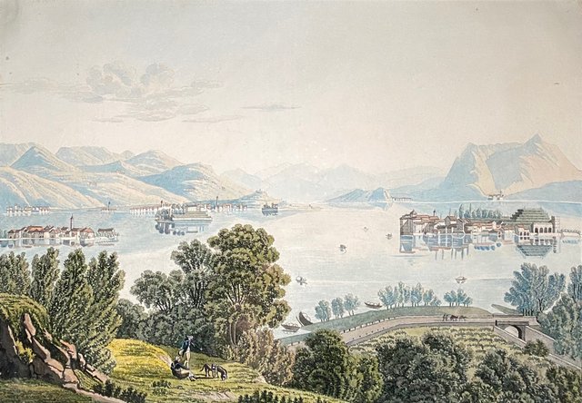 Lake Landscape, 1800s, Etching, Framed for sale at Pamono