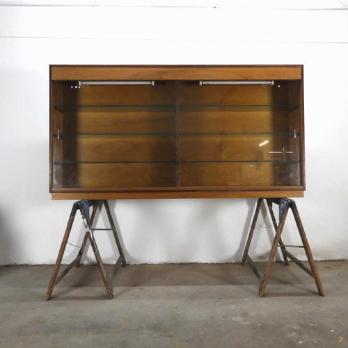 Large Mid-Century Brown Display Case for sale at Pamono