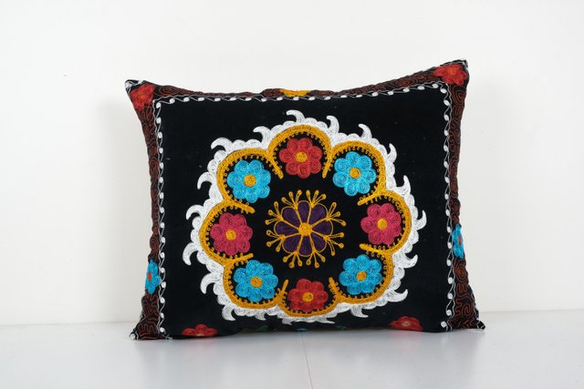 Turkish Velvet Suzani Bench Cushion Cover, 2010s for sale at Pamono