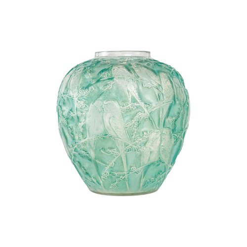 Parakeets Vase by René Lalique, 1919 for sale at Pamono