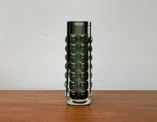 Mid-Century Space Age Brutalist Block Bubble Glass Vase by Horst ...