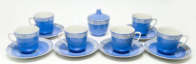 Tazas Folk con platillos de Wałbrzych, Poland, años 70. Juego de 14 en ...
