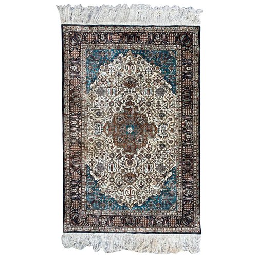 Vintage Indian Fine Silk Rug, 1990s for sale at Pamono