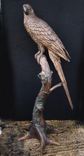 Large Bronze Parrot Statue Bird Branch Garden Casting for sale at Pamono