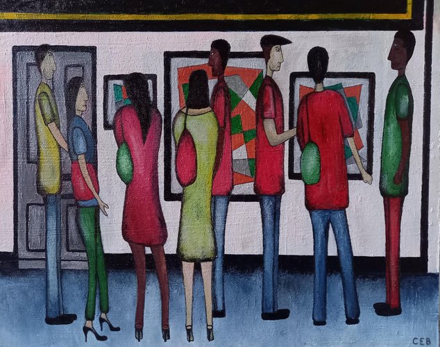 Christopher Barrow, The Gallery, 2022, Oil on Board for sale at Pamono
