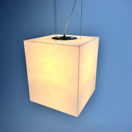 Weiße Kunststoff Cube Hängelampe von Delta Light, Belgien, 1990er bei Pamono kaufen