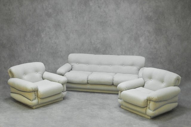 Pompon Triva Sofa und Sessel, 1970er, 3er Set bei Pamono kaufen