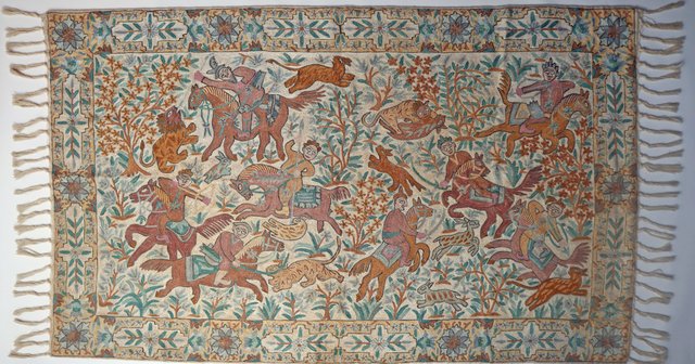 Handmade Silk Wall Tapestry, Nepal, 1970s for sale at Pamono