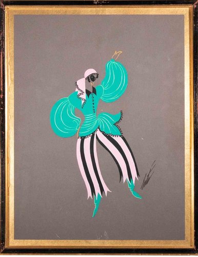 Erté, La Traviata, Dancer of the Bohemian Ballet, 3rd Act, Gouache on ...