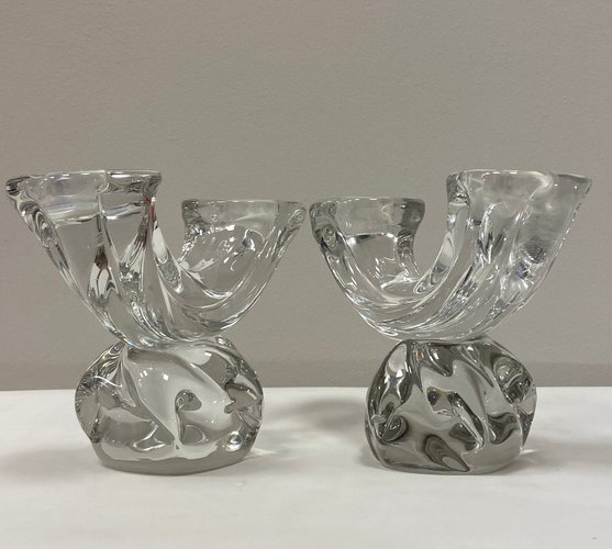 Daum Crystal Paste Candleholders by Jean Daum, 1960s, Set of 2 for sale ...
