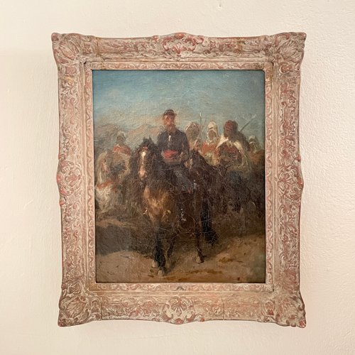 Eugene Delacroix, French Lieutenant on Horseback Leading a Bedouin ...