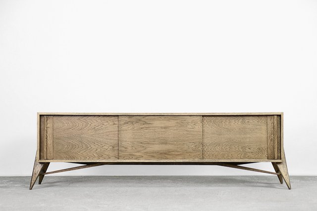 Skandinavisches Mid-Century Sideboard aus gebürsteter Strohfarbener Eiche, 1960er bei Pamono kaufen