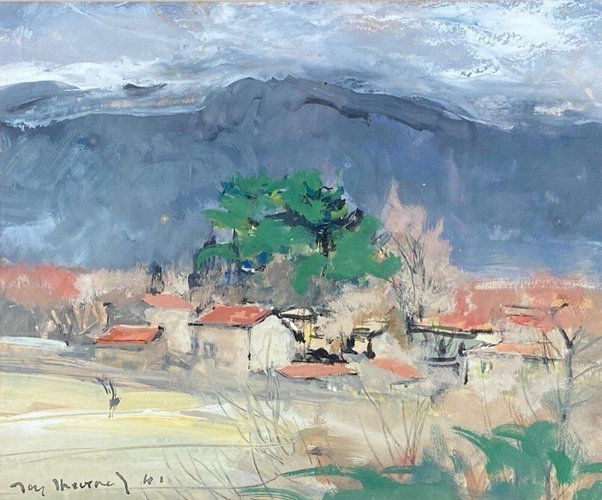 Jacques Thevenet, Southern Landscape, 1941, Watercolor on Paper for ...