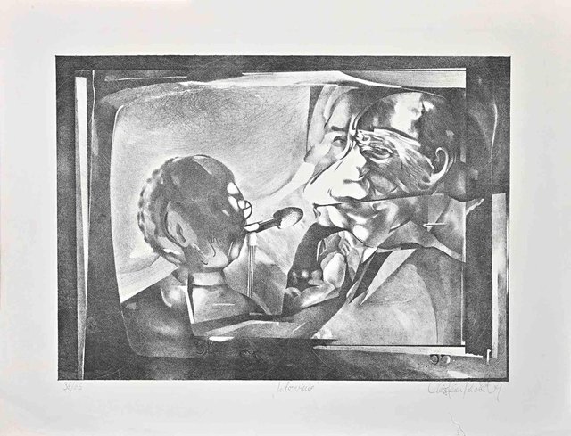 Christian Rickert, Interview, 1970s, Lithograph for sale at Pamono