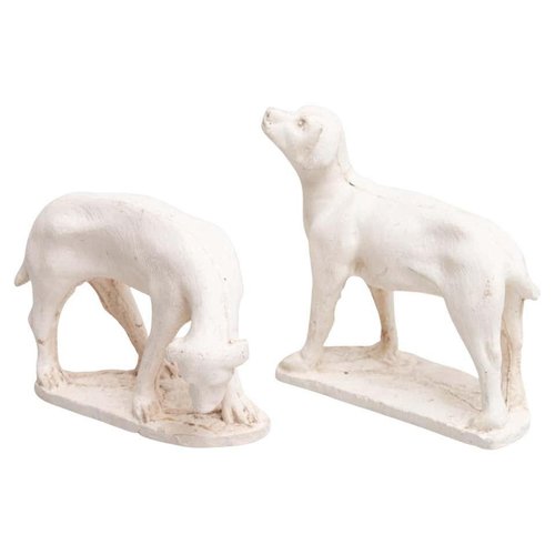 Traditional Dog Plaster Figures, 1950s, Set of 2 for sale at Pamono