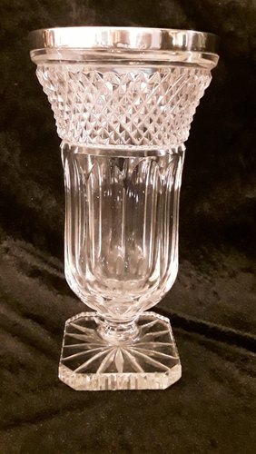 Vintage German Crystal Glass and Sterling Silver Vase from Brothers ...