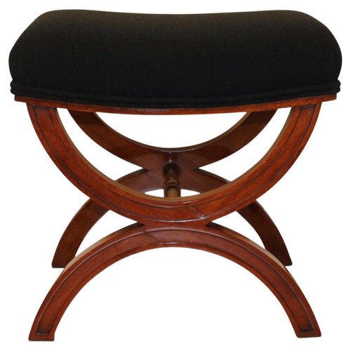 Antique French Mahogany Scissors Stool, 1860s for sale at Pamono