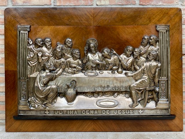 The Last Supper, 20th Century, Metal Relief for sale at Pamono