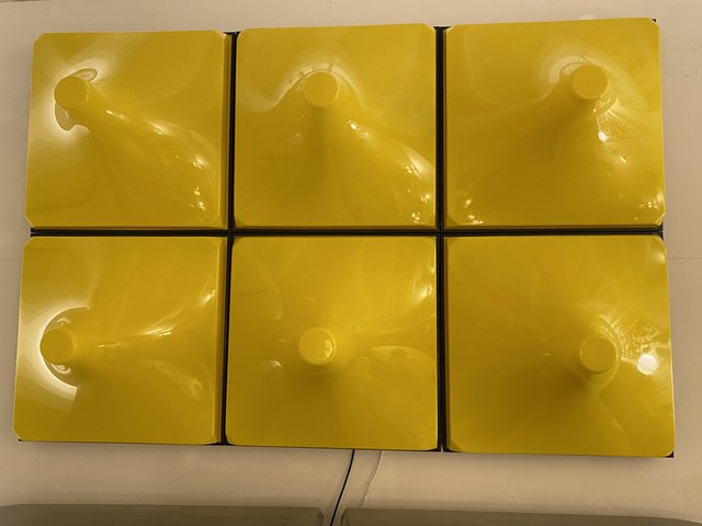 Italian Yellow Wall Lights, 1960, Set of 6 for sale at Pamono