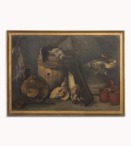 Poulin, Hunting Still Life, Mid-20th Century, Oil on Canvas, Framed for ...