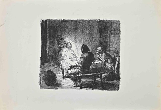 Theo van Elsen, Men in the Inn, Lithograph, 20th Century for sale at Pamono