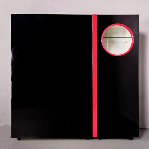 Mobile Bar or Highboard in Black Lacquered Wood by Giotto Stoppino and ...
