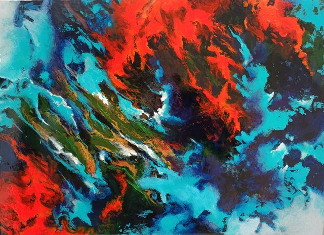 Christiane Hess, Beauty of Depths, 2022, Acryl auf Holz bei Pamono kaufen