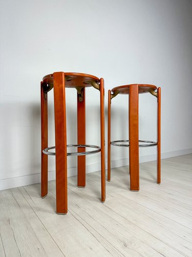 Vintage Hocker von Bruno Rey für Kusch & Co., 1970er, 2er Set bei Pamono kaufen