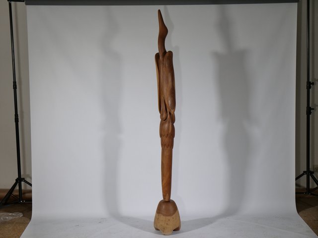 Große Teak Kran Skulptur, 1960er bei Pamono kaufen