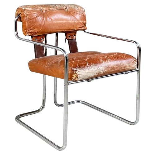 Italian Modern Tucroma Chair in Brown Leather by Guido Faleschini for ...