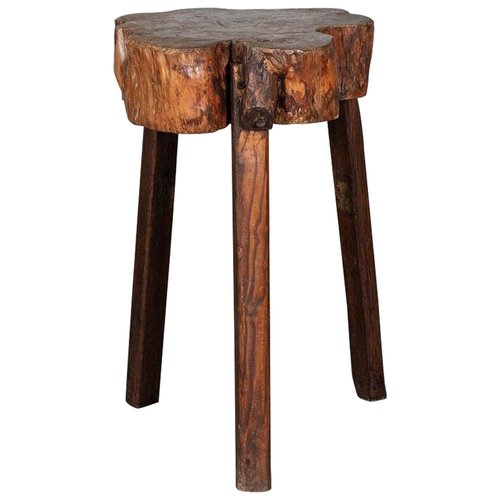 French Provincial Elm Chopping Block Table, 1890s for sale at Pamono